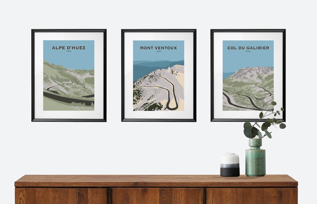 Set of 3 Cycle Prints, Choose Any 3 of Our Cycle Pass Prints, Tour De ...