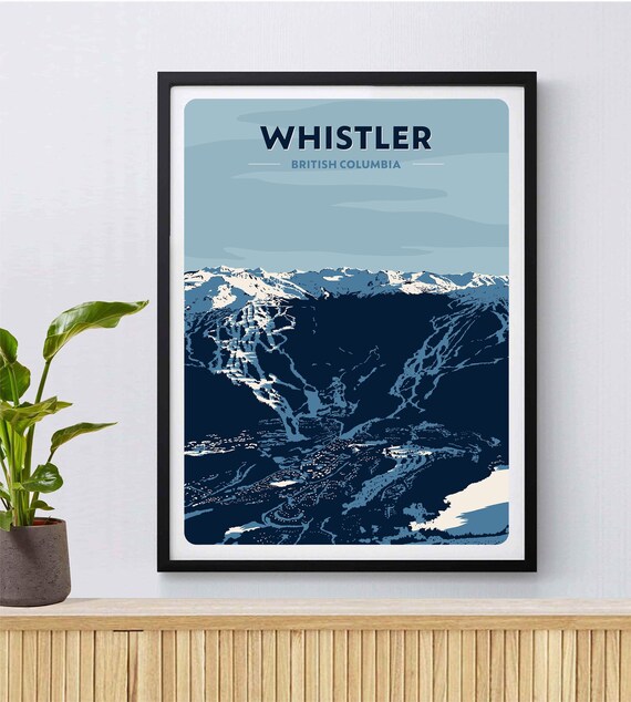 Whistler Print Blackcomb Poster British Columbia Canada - Etsy