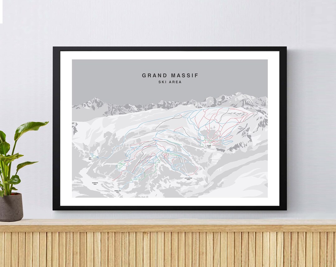 Grand Massif Ski Map - Etsy