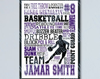 Basketball Word Art | Etsy