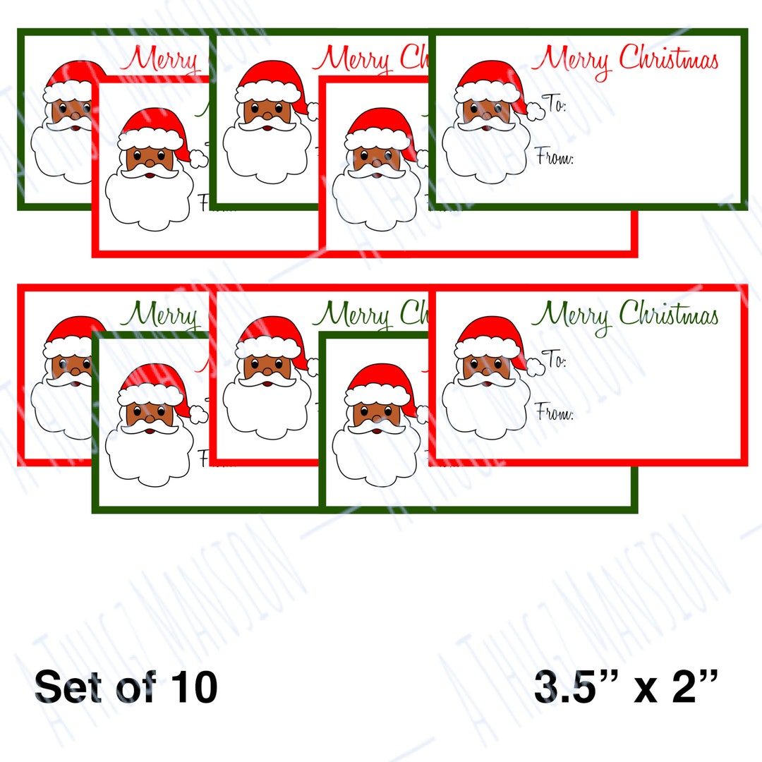 Santa Gift Tags, Christmas Present Labels, Merry Christmas Gift Tags ...