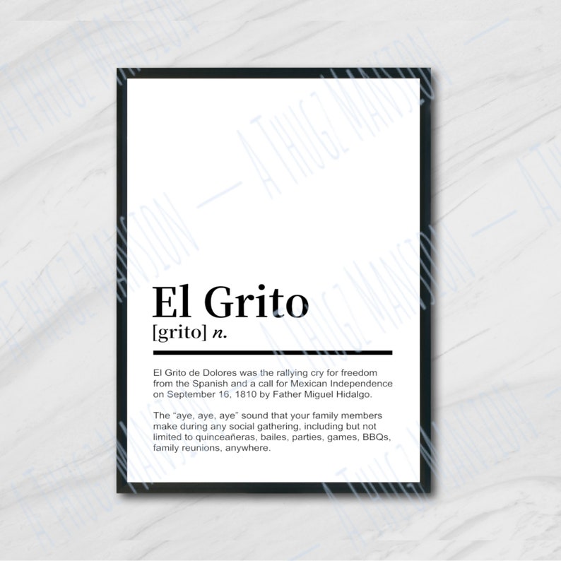 El Grito Definition Printable Wall Art, Digital Download, Home Decor ...