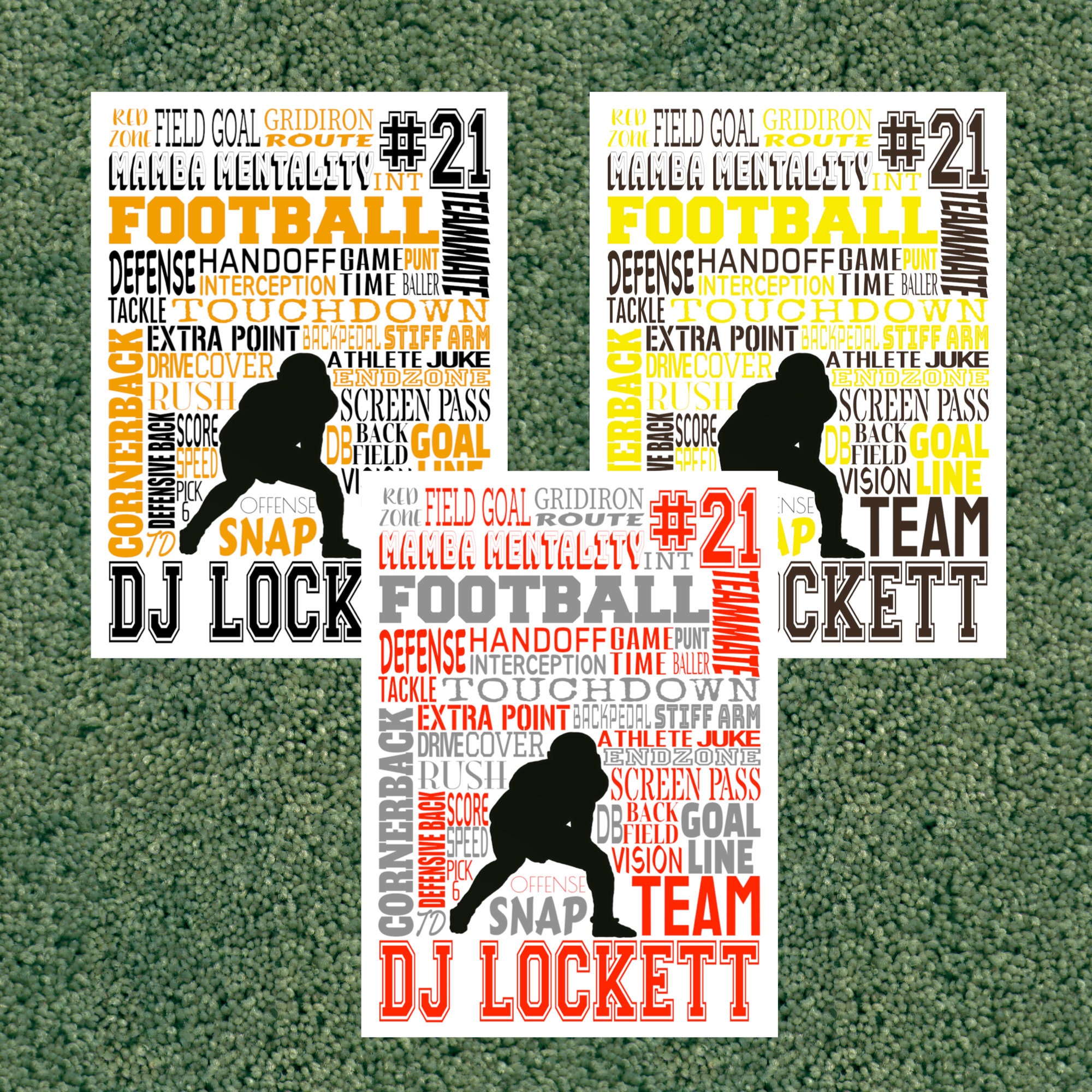 Personalized Football Poster Typography, Football Team Gift, Football ...