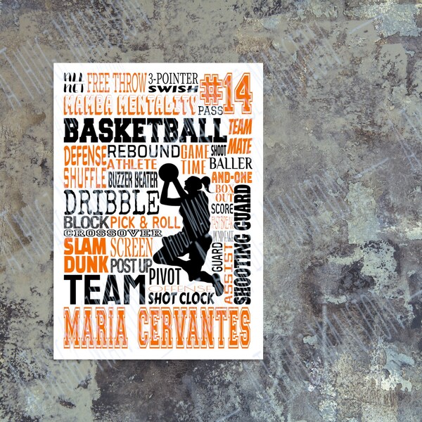 Basketball Word Art - Etsy