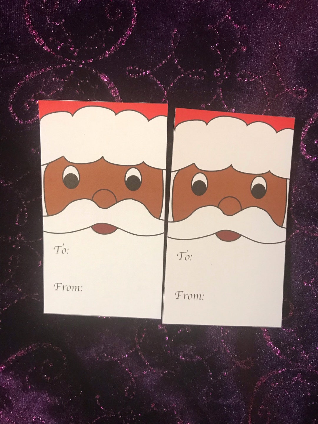 Black Santa Gift Tags, Christmas Present Labels, Homemade Christmas ...