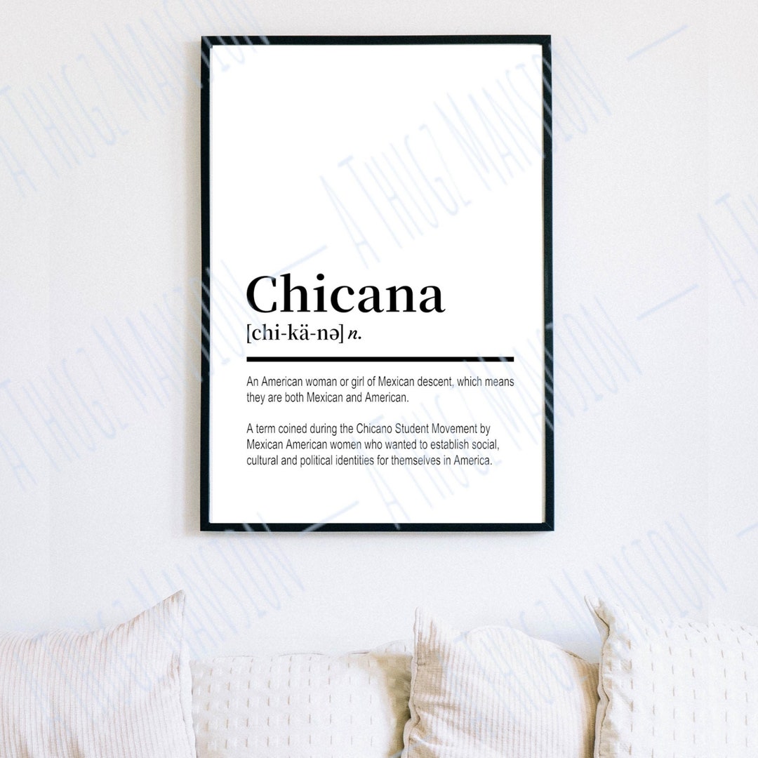 Chicana Definition Art Print, Mexican American Woman (digital Download ...
