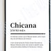 Chicana Definition Art Print, Mexican American Woman (digital Download ...