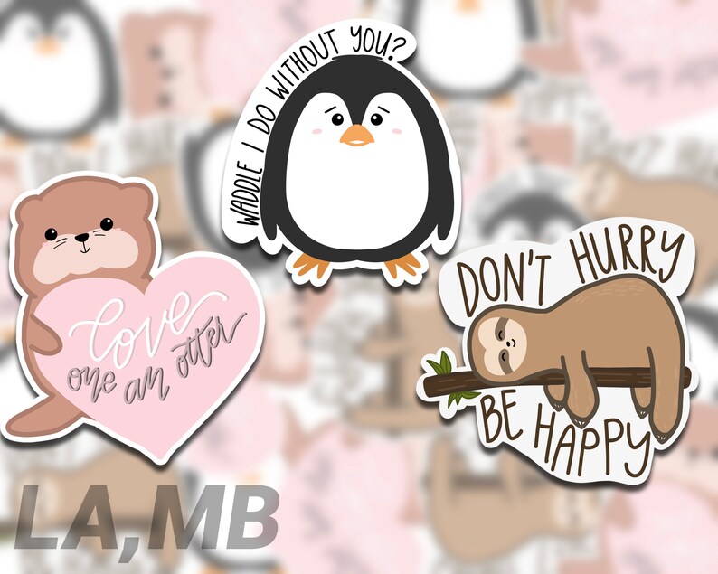 Punny Sticker Bundle Pun Stickers Punny Jokes Animal - Etsy UK