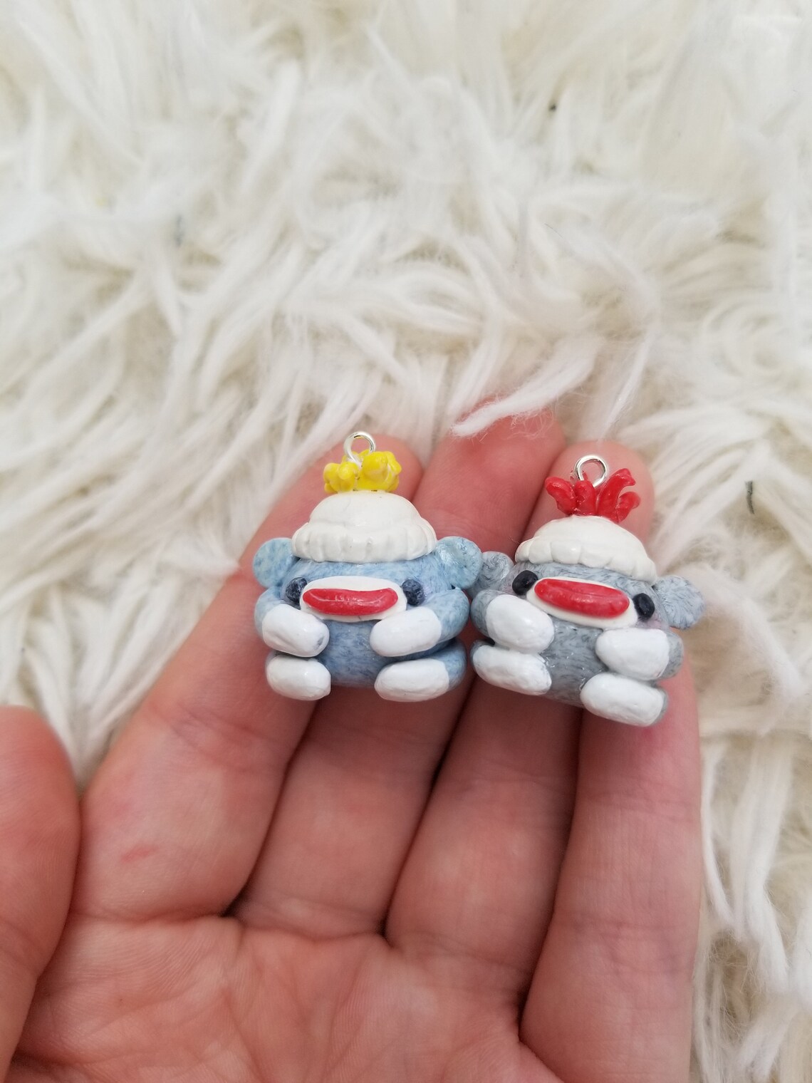 Kawaii Chubby Sock Monkey Clay Charms Cute Polymer Clay | Etsy