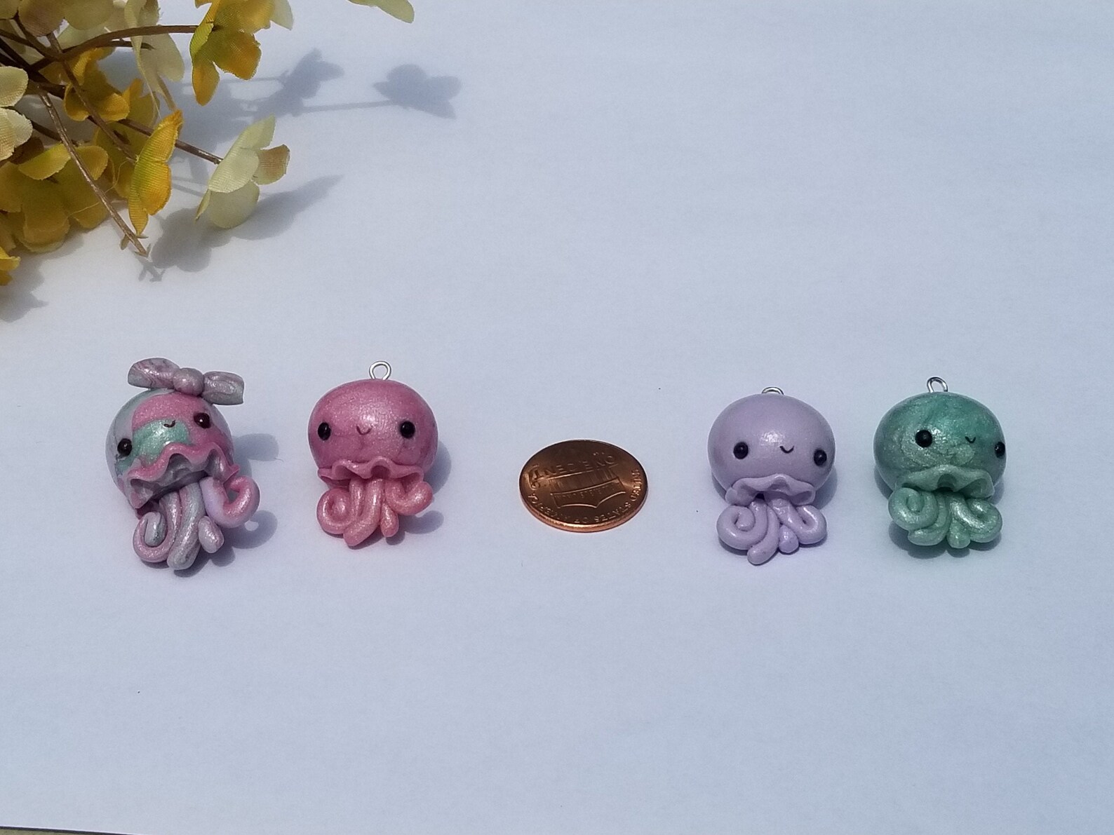 Kawaii Jellyfish Clay Charm Ocean Cute Polymer Clay Charm | Etsy