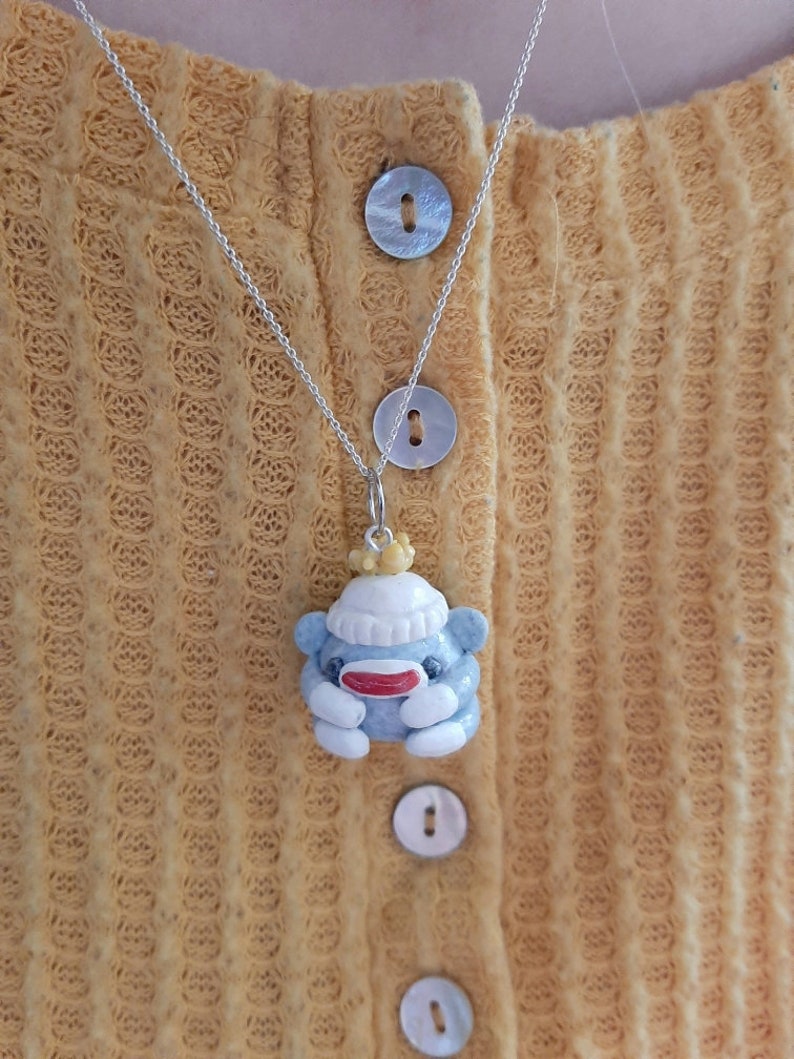 Kawaii Chubby Sock Monkey Clay Charms Cute Polymer Clay | Etsy