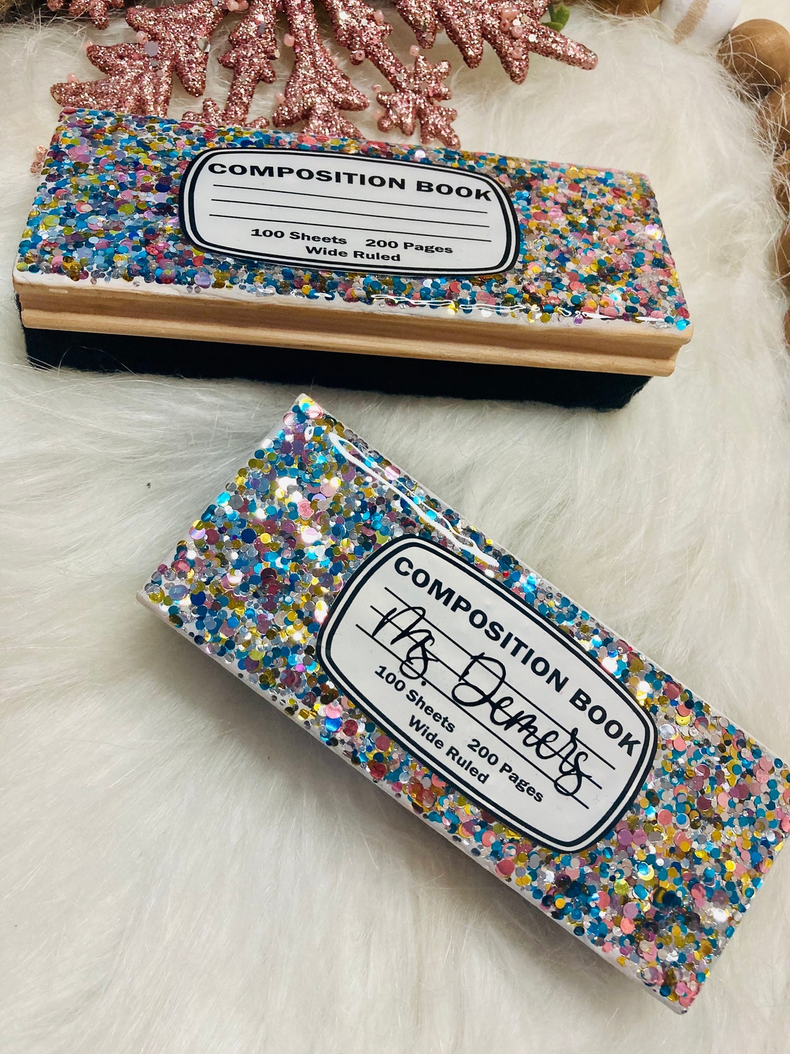Glitter Eraser Teacher Gift White Board Chalk Board - Etsy
