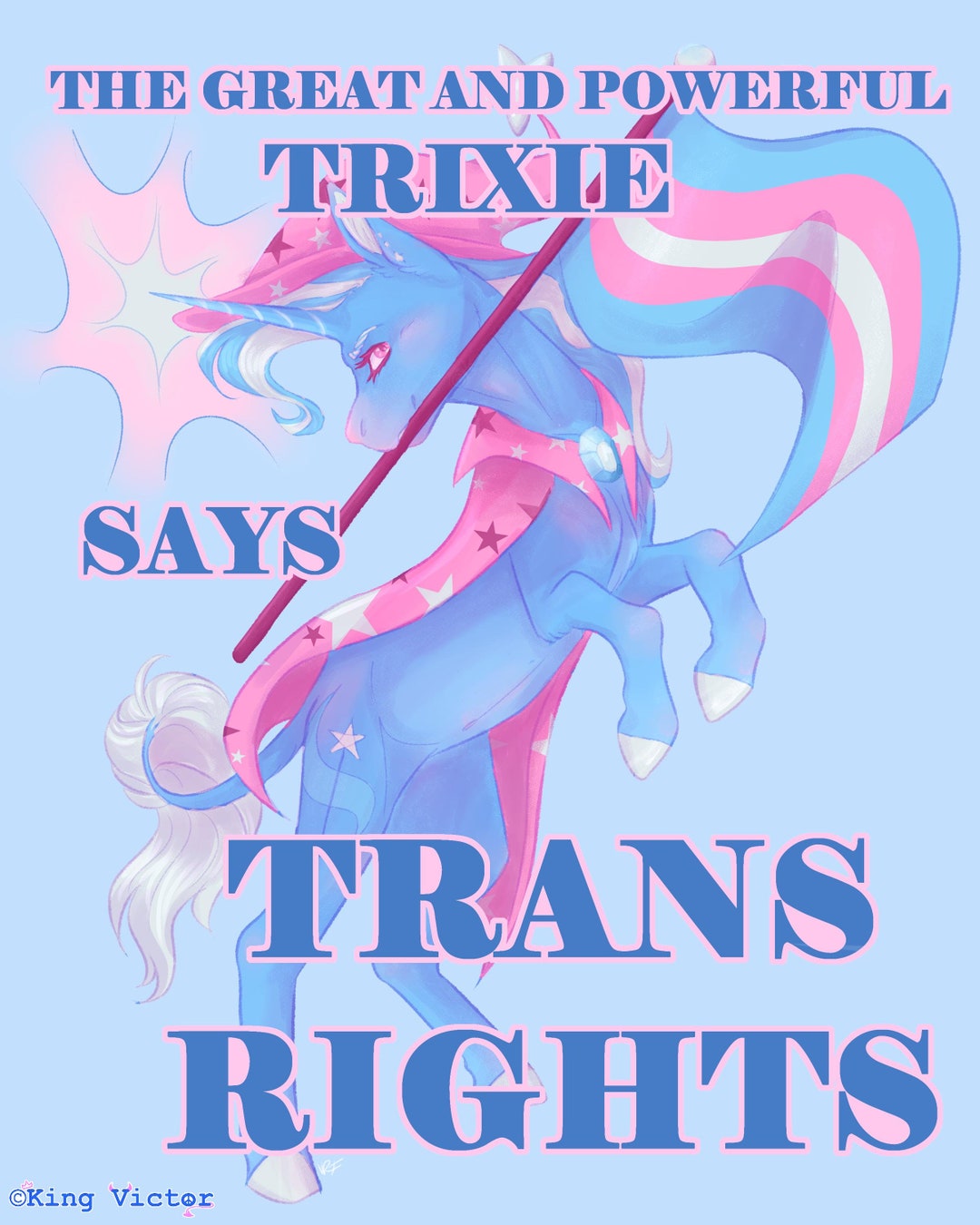 MLP the Great & Powerful Trixie Says Trans Rights Sticker Print - B ...