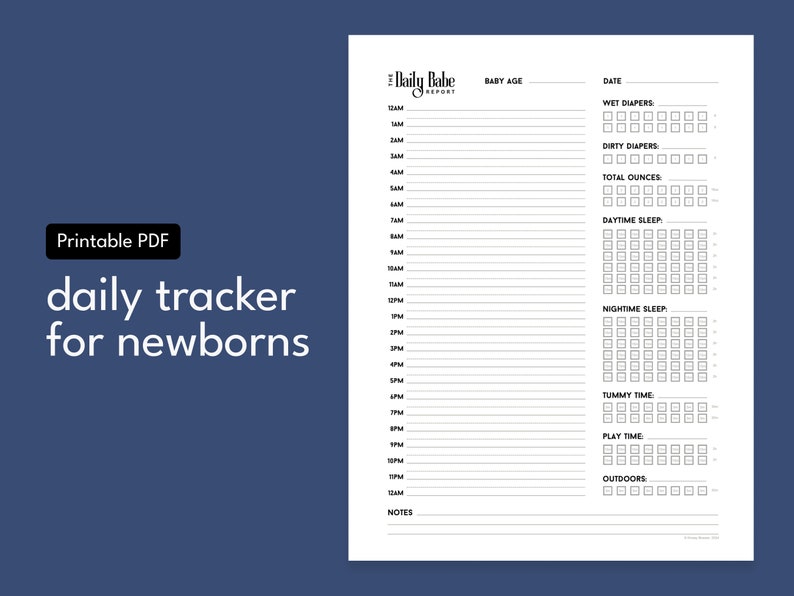 Printable Daily Newborn Care Tracker Feeding Schedule, Infant Tracker ...