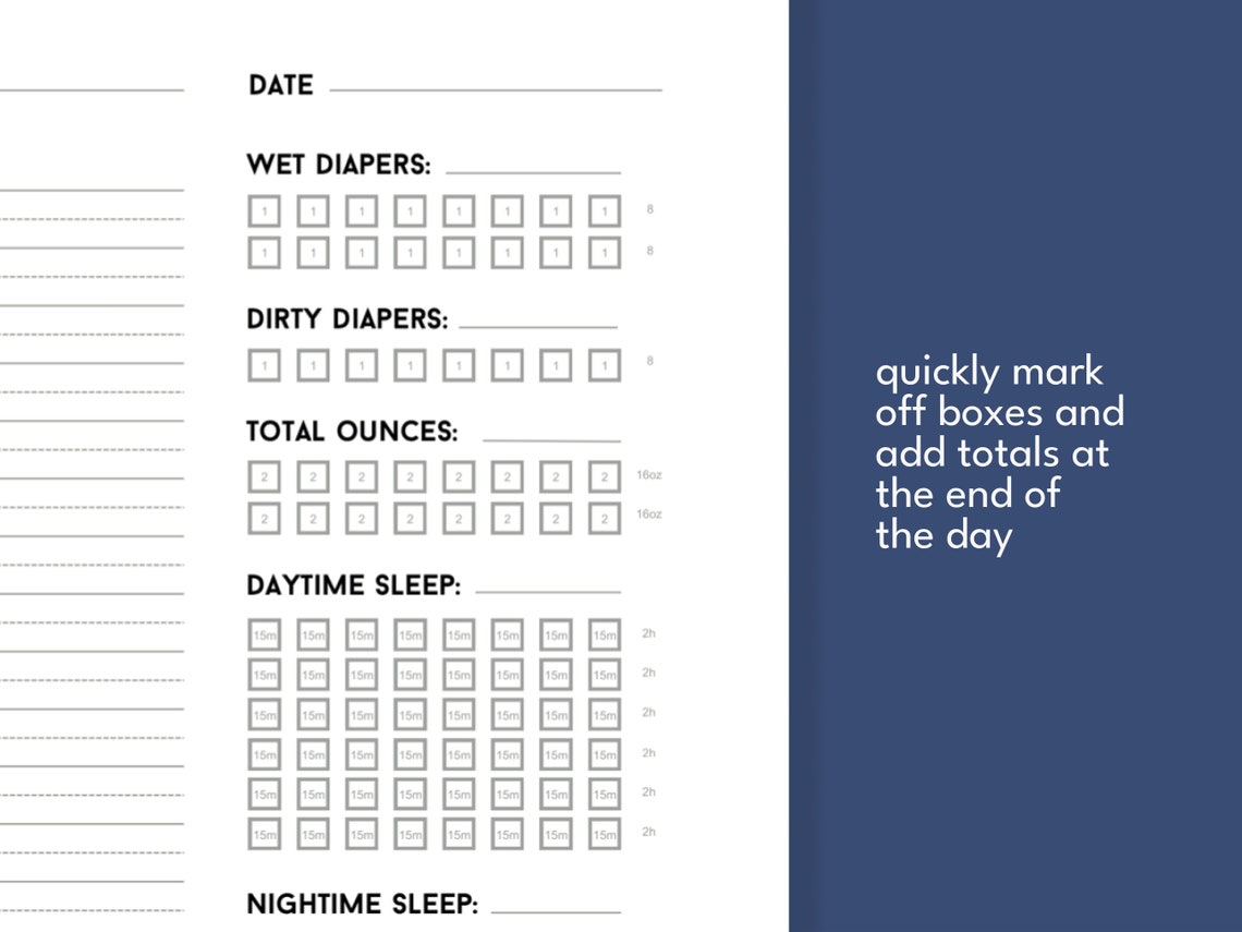 Printable Daily Newborn Care Tracker Feeding Schedule, Infant Tracker ...