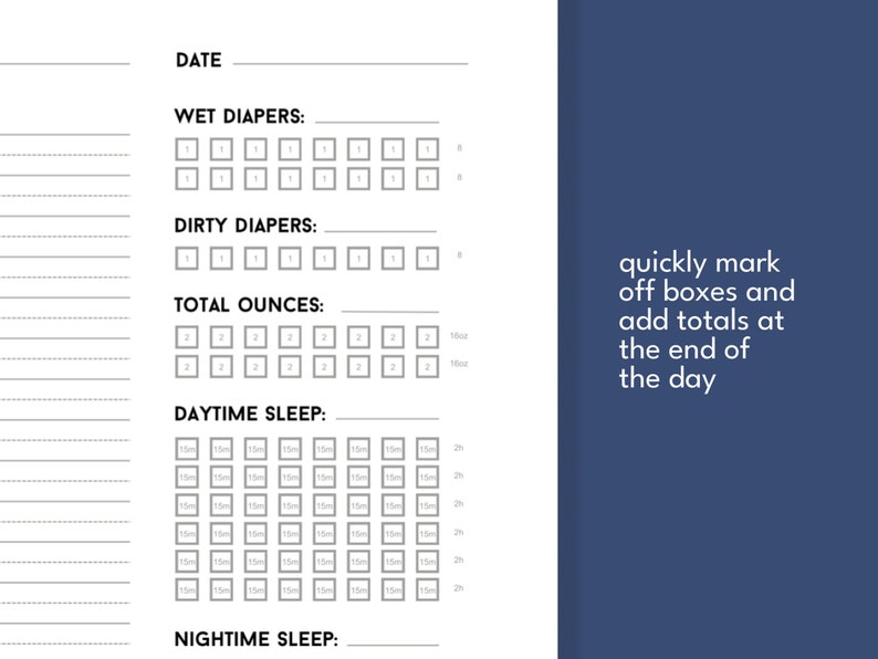 Printable Daily Newborn Care Tracker Feeding Schedule, Infant Tracker ...