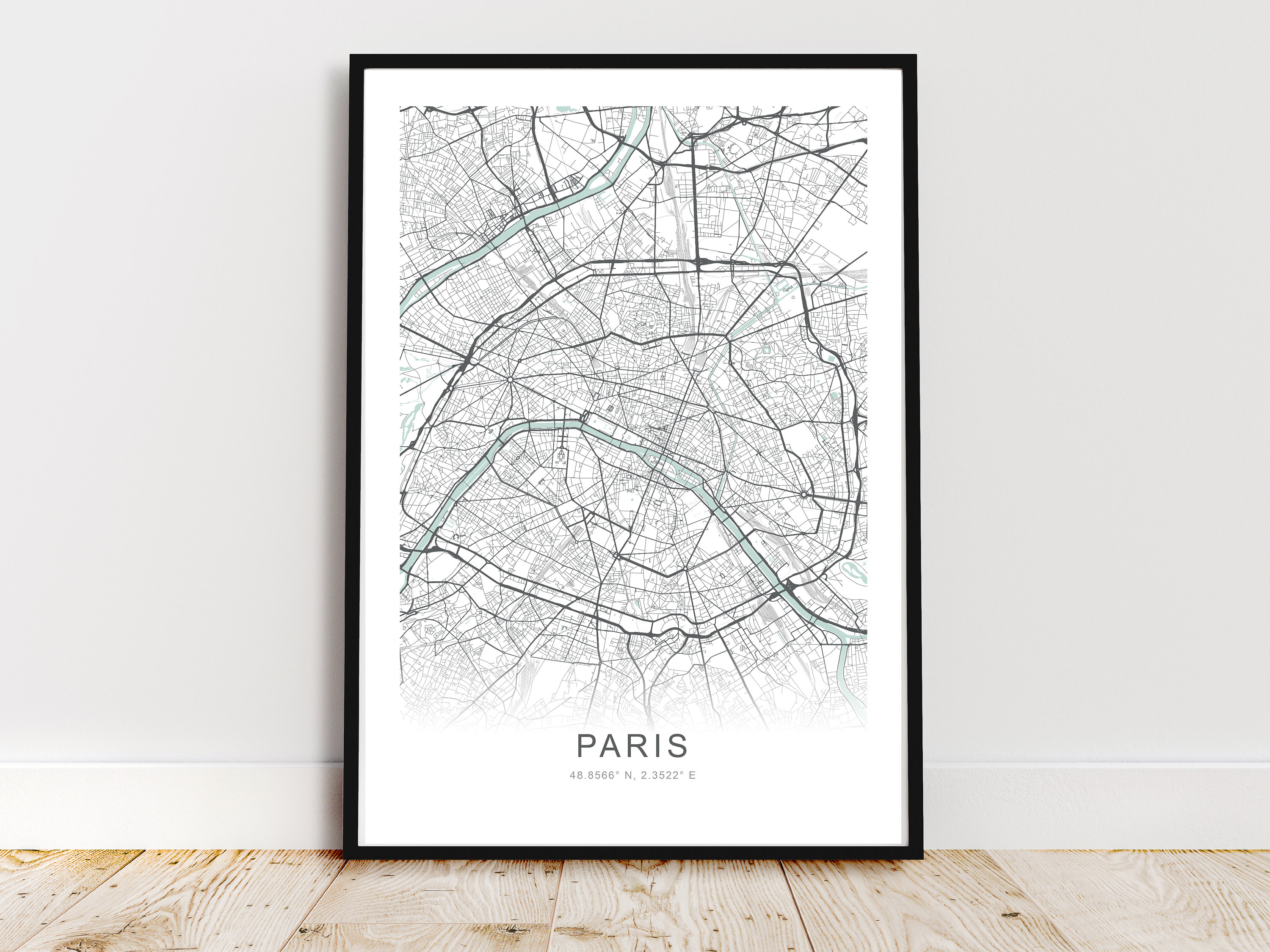 Paris City Map Print, Paris France Poster, Paris Wall Art, Paris Street ...