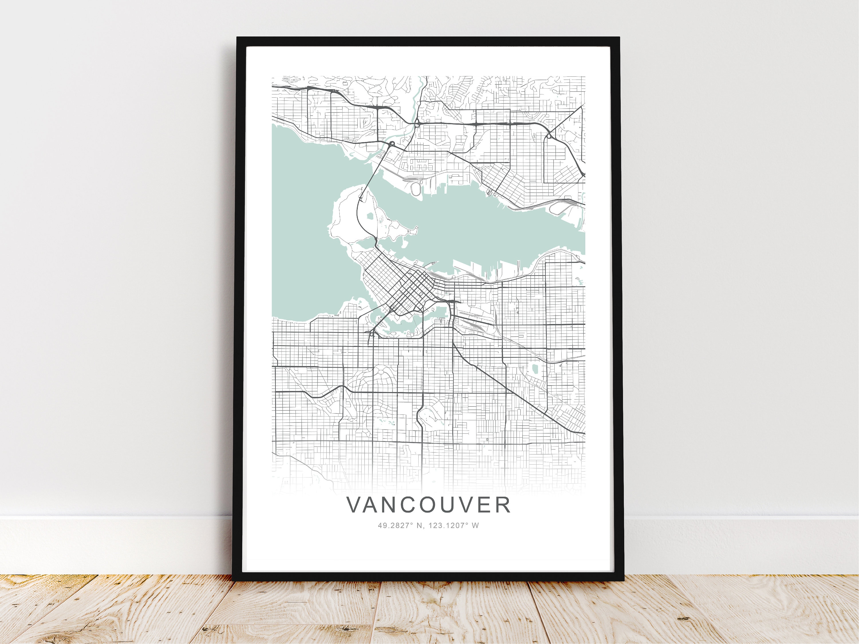 Vancouver BC City Map Print, Vancouver Canada Poster, Vancouver Wall ...
