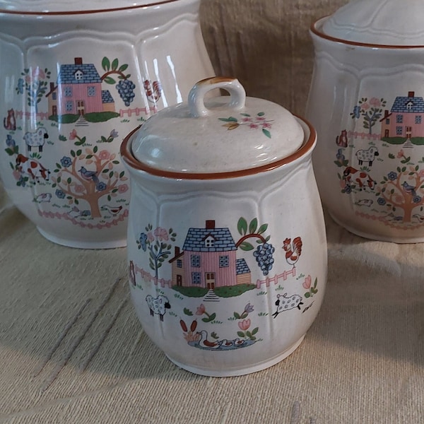 Antique Ceramic Canister Set - Etsy