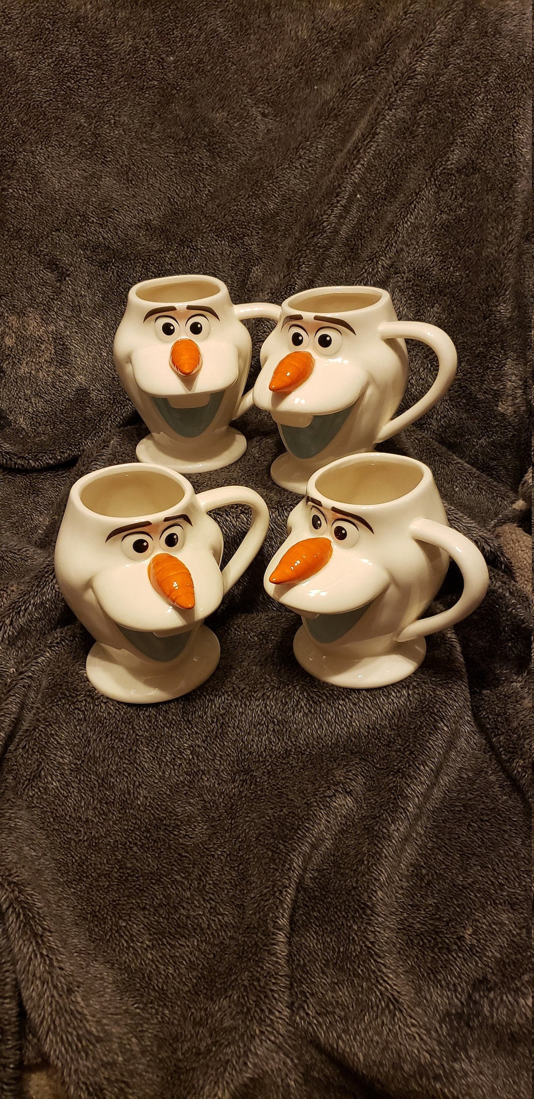 Disney's Olaf From Frozen II Ceramic Hand-painted Figural 16 Oz Mugs 4 ...
