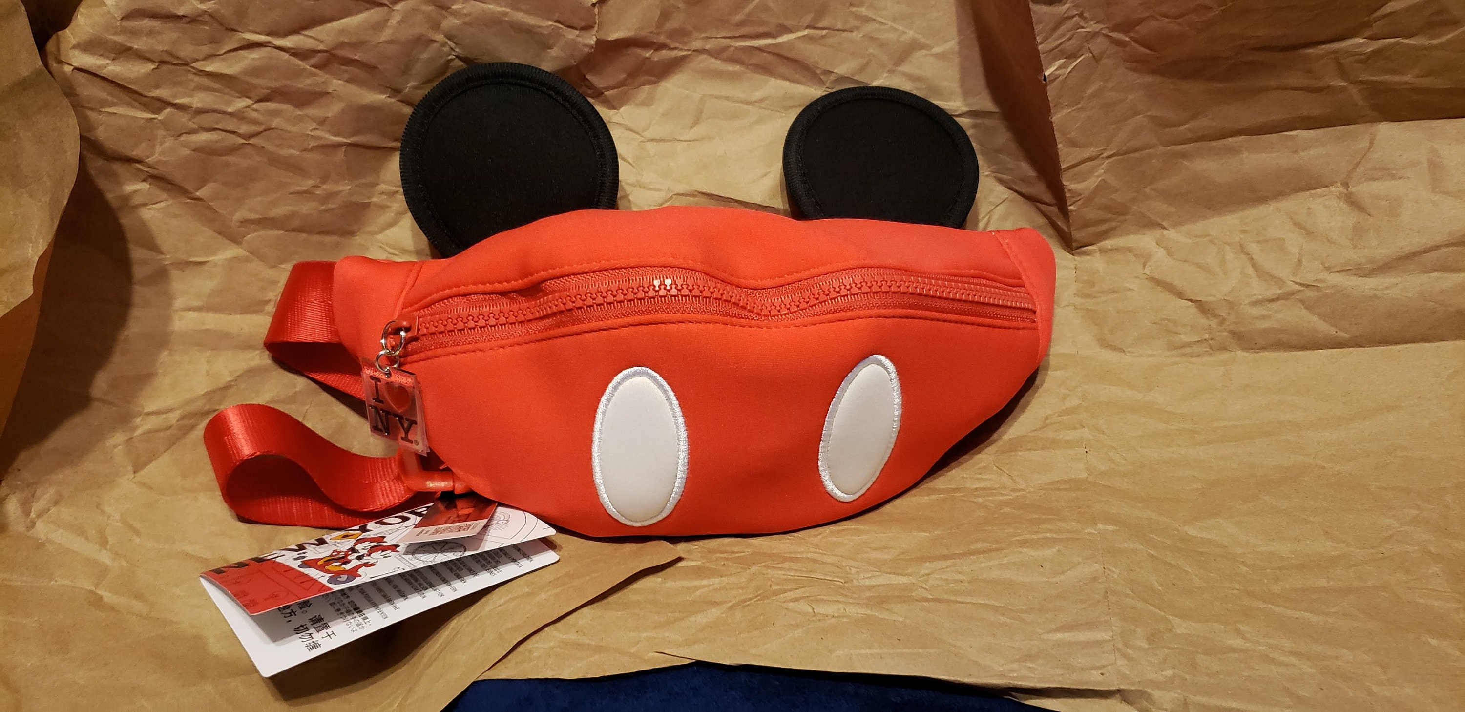Disney's Mickey Mouse Suspender Style Hip Pack With NYC Metal Zipper ...