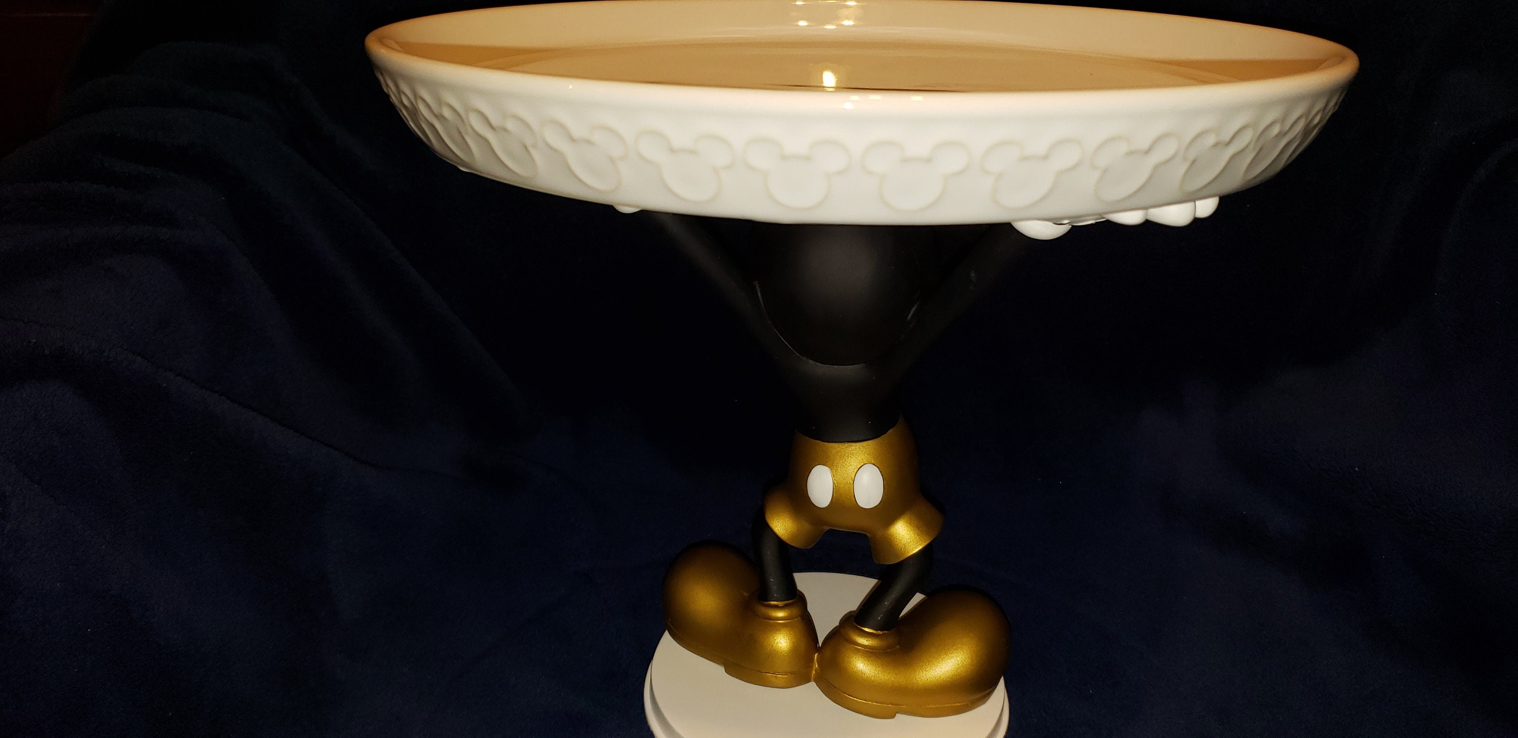 Disney Mickey Mouse Cake Stand/platter With Added Clear Glass - Etsy