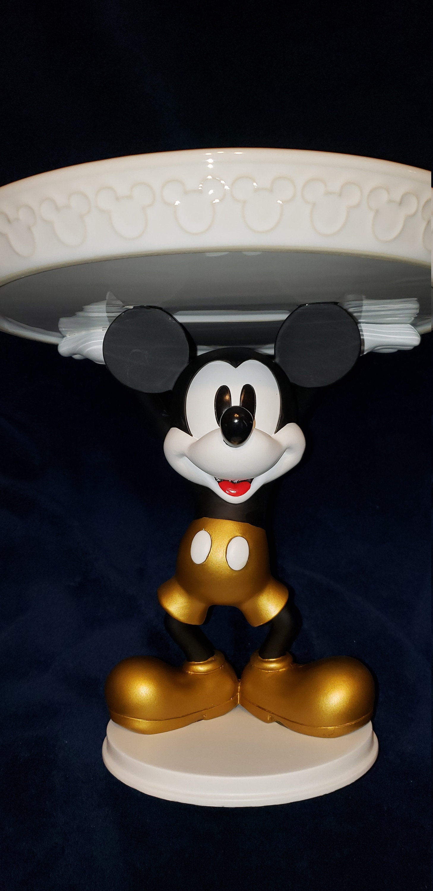 Disney Mickey Mouse Cake Stand/platter With Added Clear Glass - Etsy