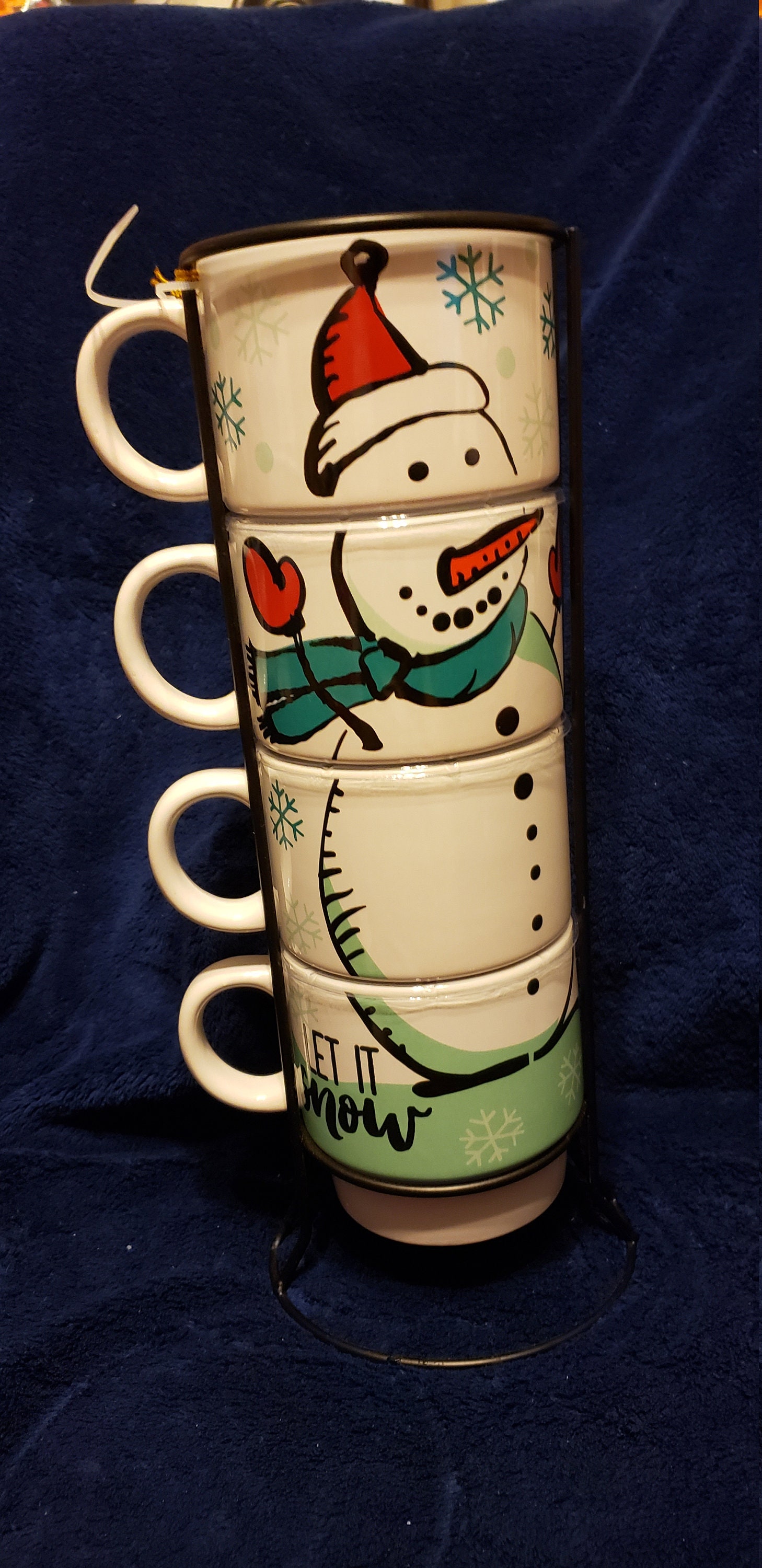 5-piece Snowman Ceramic Mug Tower Set | Etsy