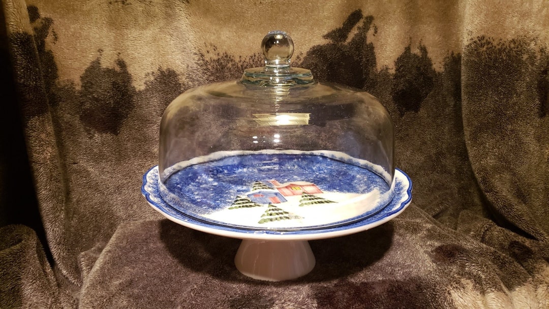 Ceramic Hand Painted Pedestal Cake Stand/plate - FROM ITALY!!!! - With ...