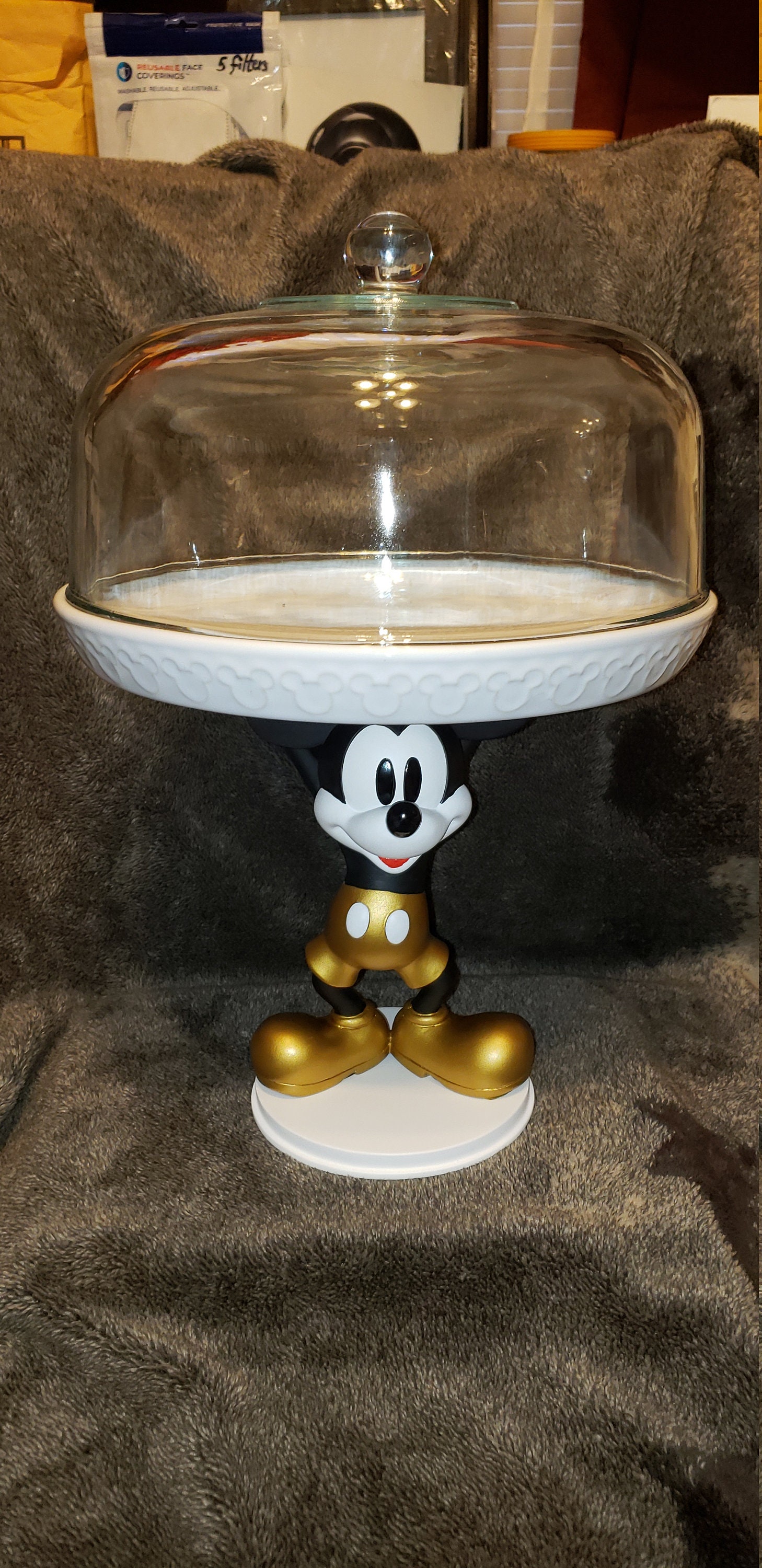 Disney Mickey Mouse Cake Stand/platter With Added Clear Glass - Etsy