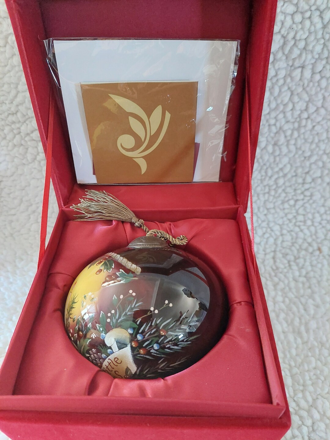 VINTAGE Ne' Qwa Art Glass Ball Christmas Tree Ornament Reverse Painted ...