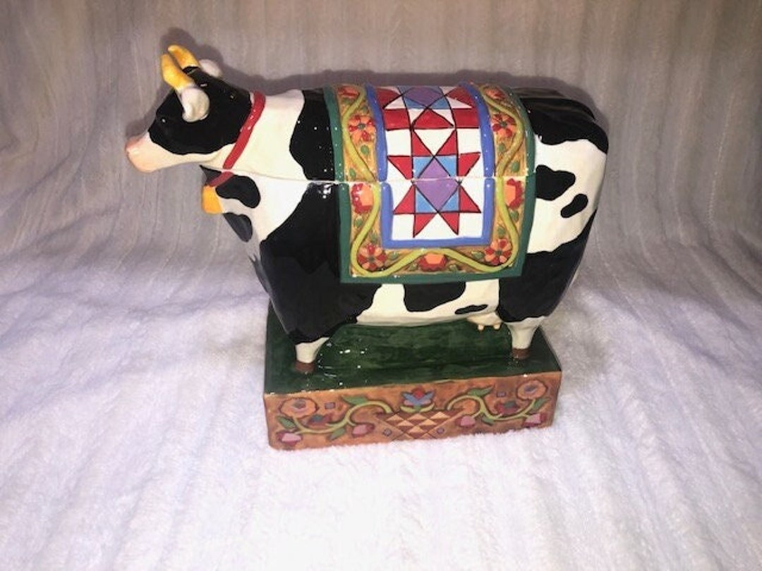 Jim Shore Black & White Jersey Farm Cow Cookie Jar Hand - Etsy