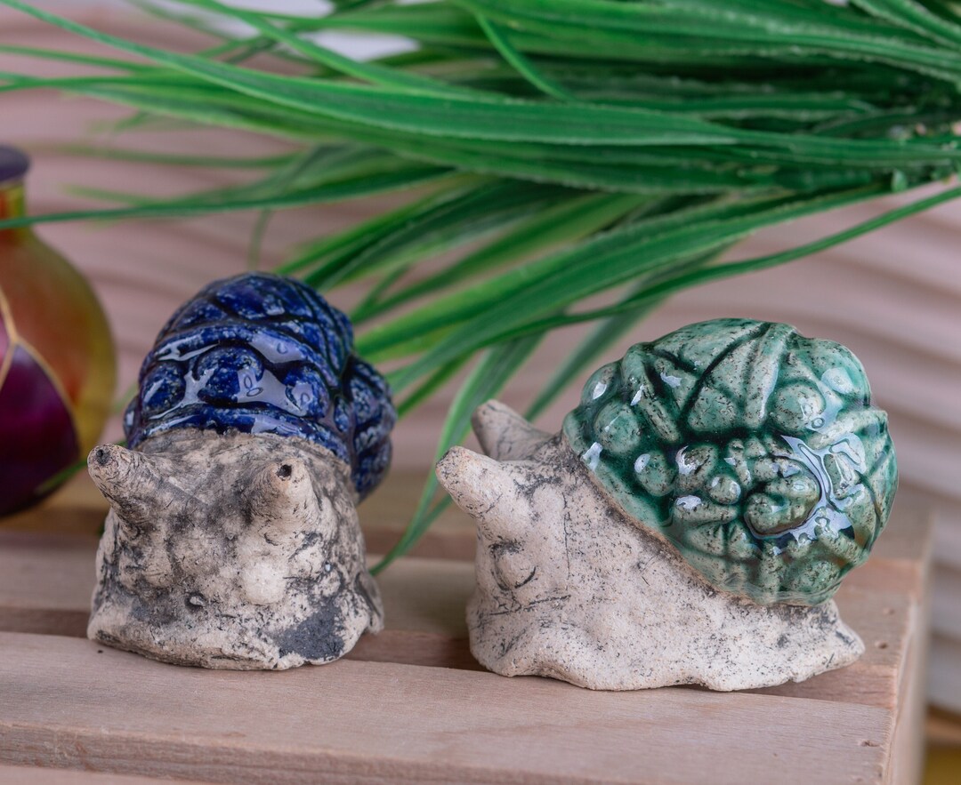 Handmade Ceramic Snail Figurines – Nature Inspired Decor - Etsy