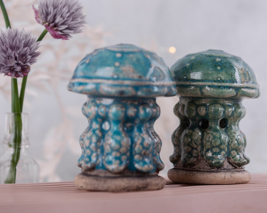 Jellyfish Figurine Ceramic, Handmade Artware, Marine Life Home ...