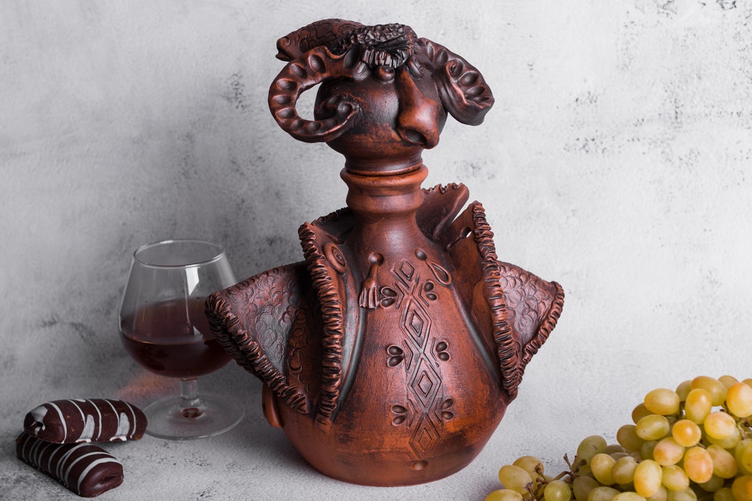 Handmade Ceramic Wine Pitcher, Ceramic Bottle, Fine Art Ceramics, Sheep ...