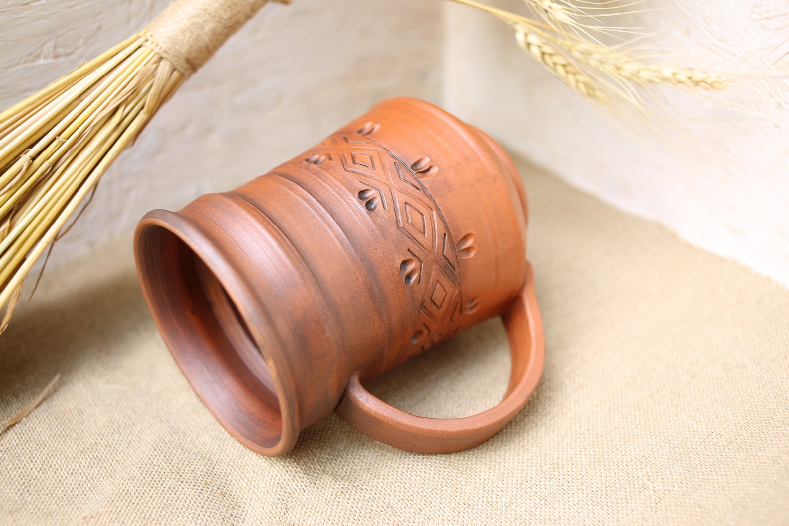 Large Pottery Mug Handmade Ceramic Beer Mug Milked Pottery | Etsy