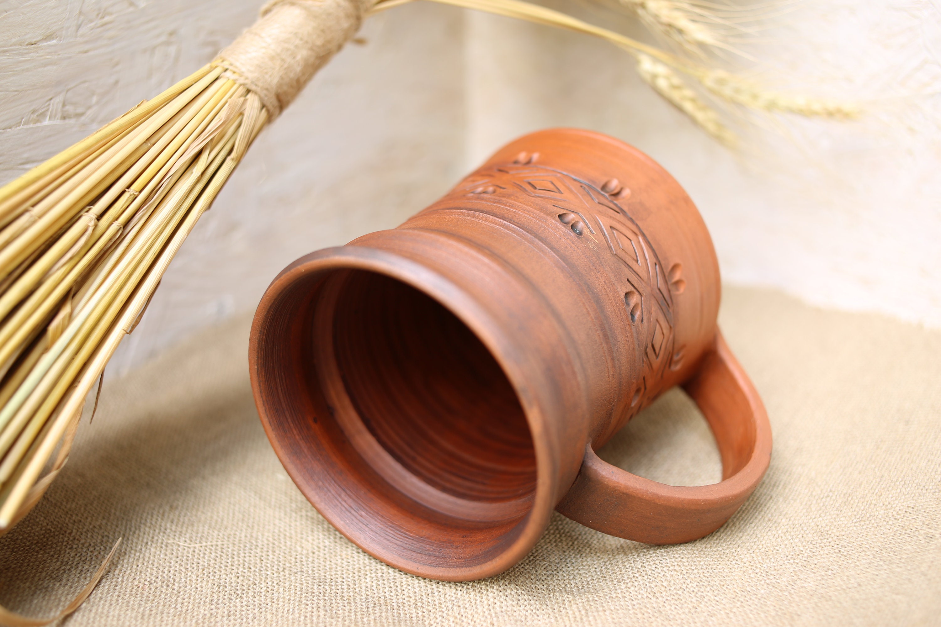 Large Pottery Mug Handmade Ceramic Beer Mug Milked Pottery | Etsy