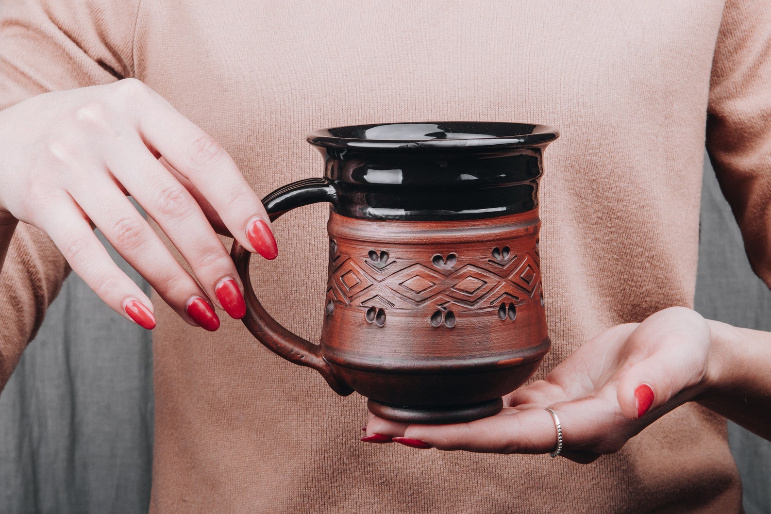 Large Pottery Mug Handmade Ceramic Beer Mug Milked Pottery - Etsy