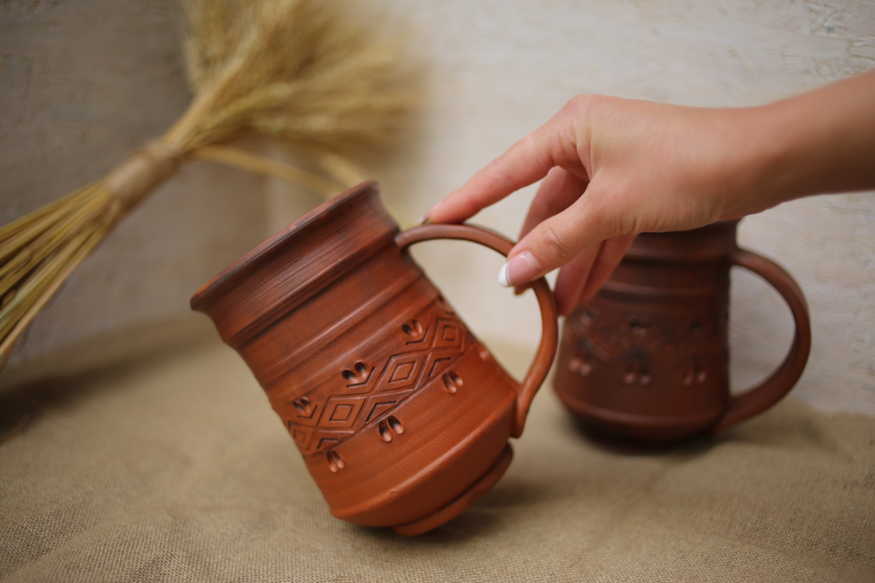 Large Pottery Mug Handmade Ceramic Beer Mug Milked Pottery | Etsy