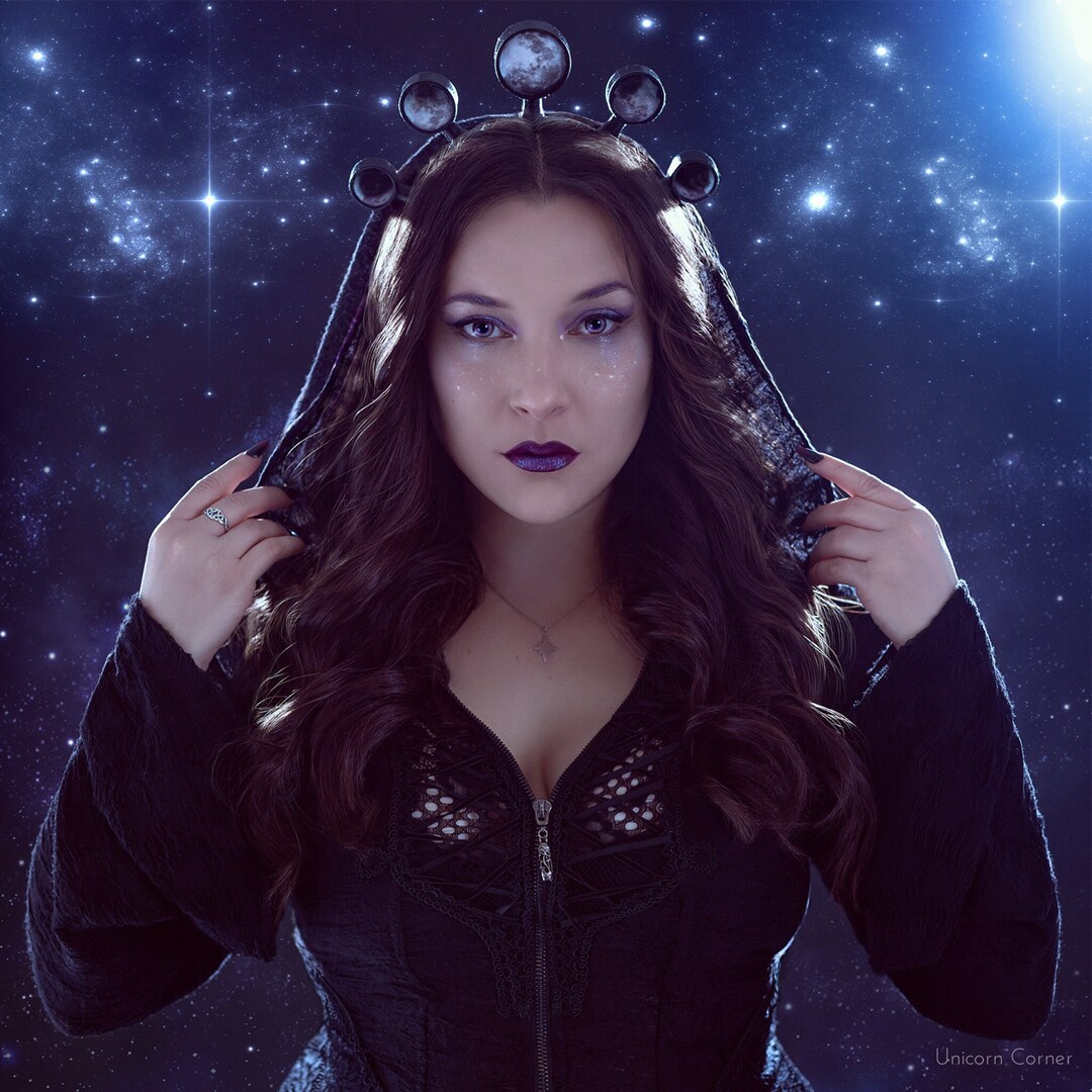 Moon Phase Crown / Crescent Moon Headdress / Occult Witch Headband ...