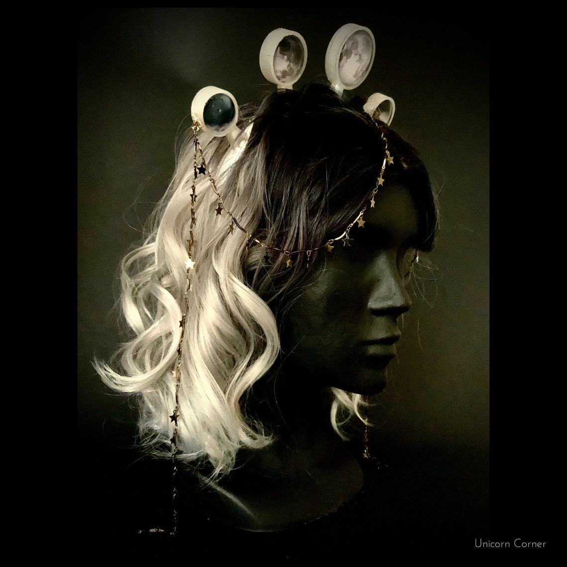 Moon Phase Crown / Crescent Moon Headdress / Occult Witch - Etsy