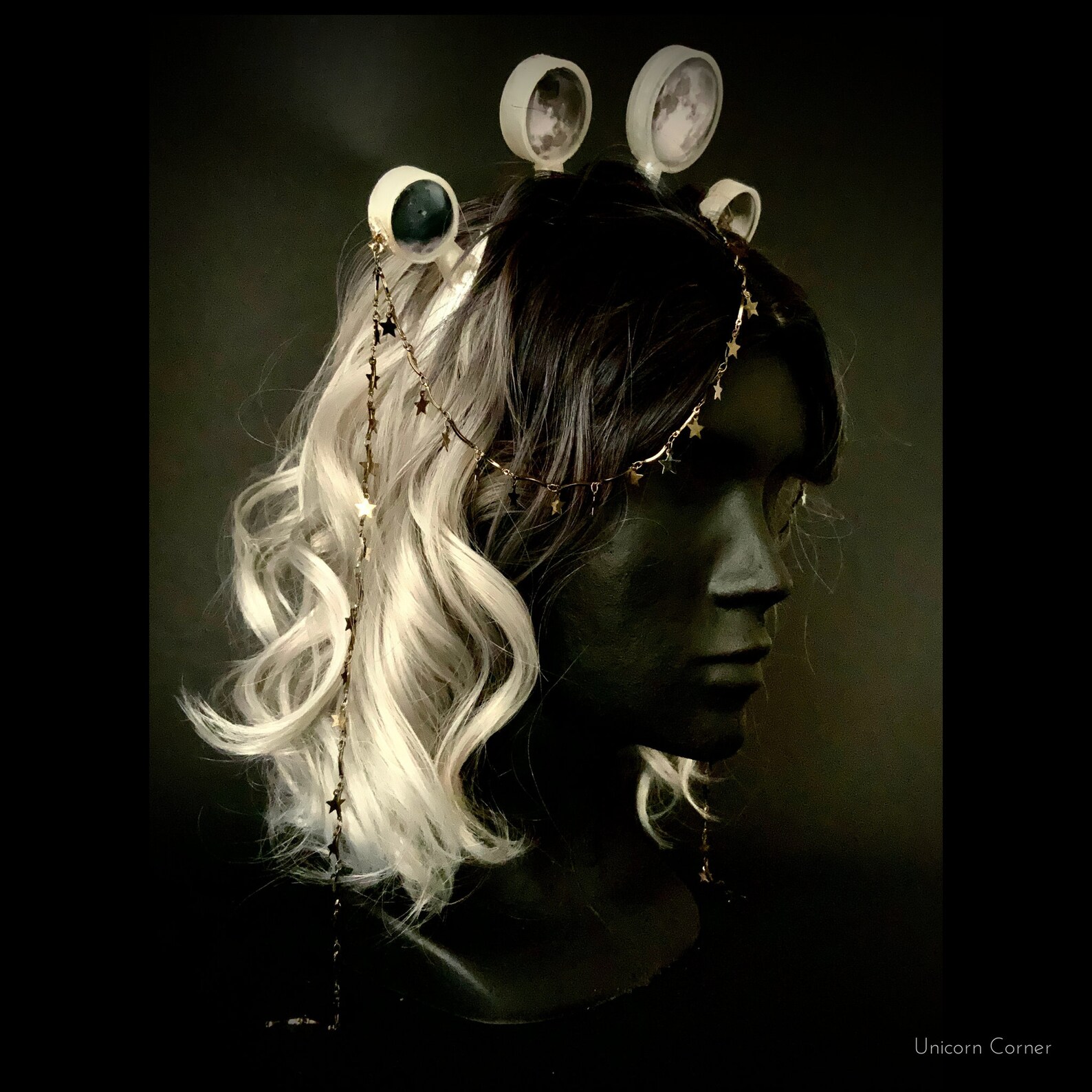 Moon Phase Crown / Crescent Moon Headdress / Occult Witch - Etsy