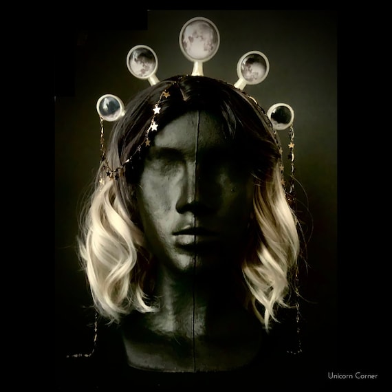 Moon Phase Crown / Crescent Moon Headdress / Occult Witch - Etsy