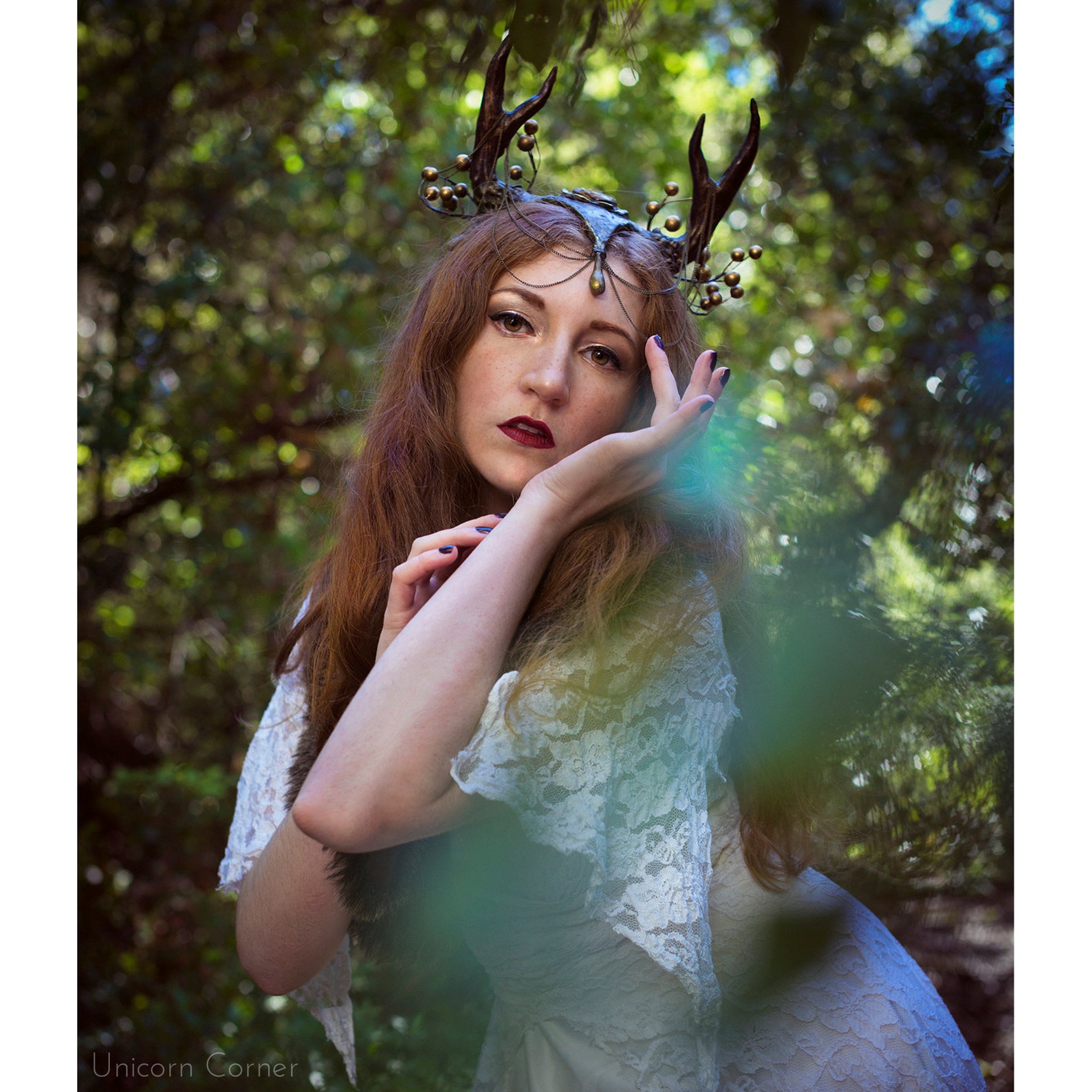 The Antler Helm / Faux Anter Headdress / Deer Antler Headpiece - Etsy