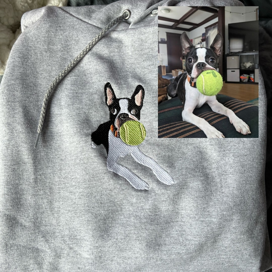 Custom Embroidered Pet Hoodie | Custom Pet Portrait | Custom ...
