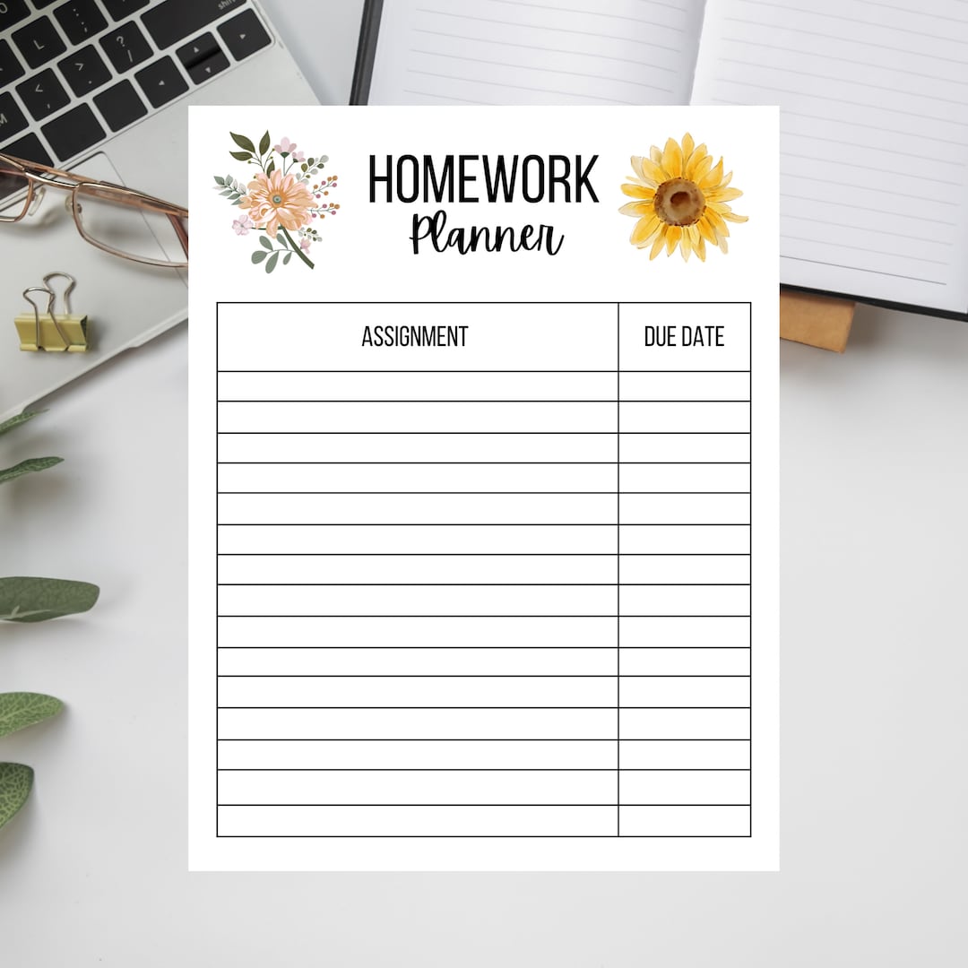 Printable Homework Planner - Etsy