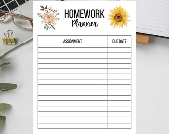 Bright & Fun Homework Tracker Printable - Organize Assignments | Boost ...