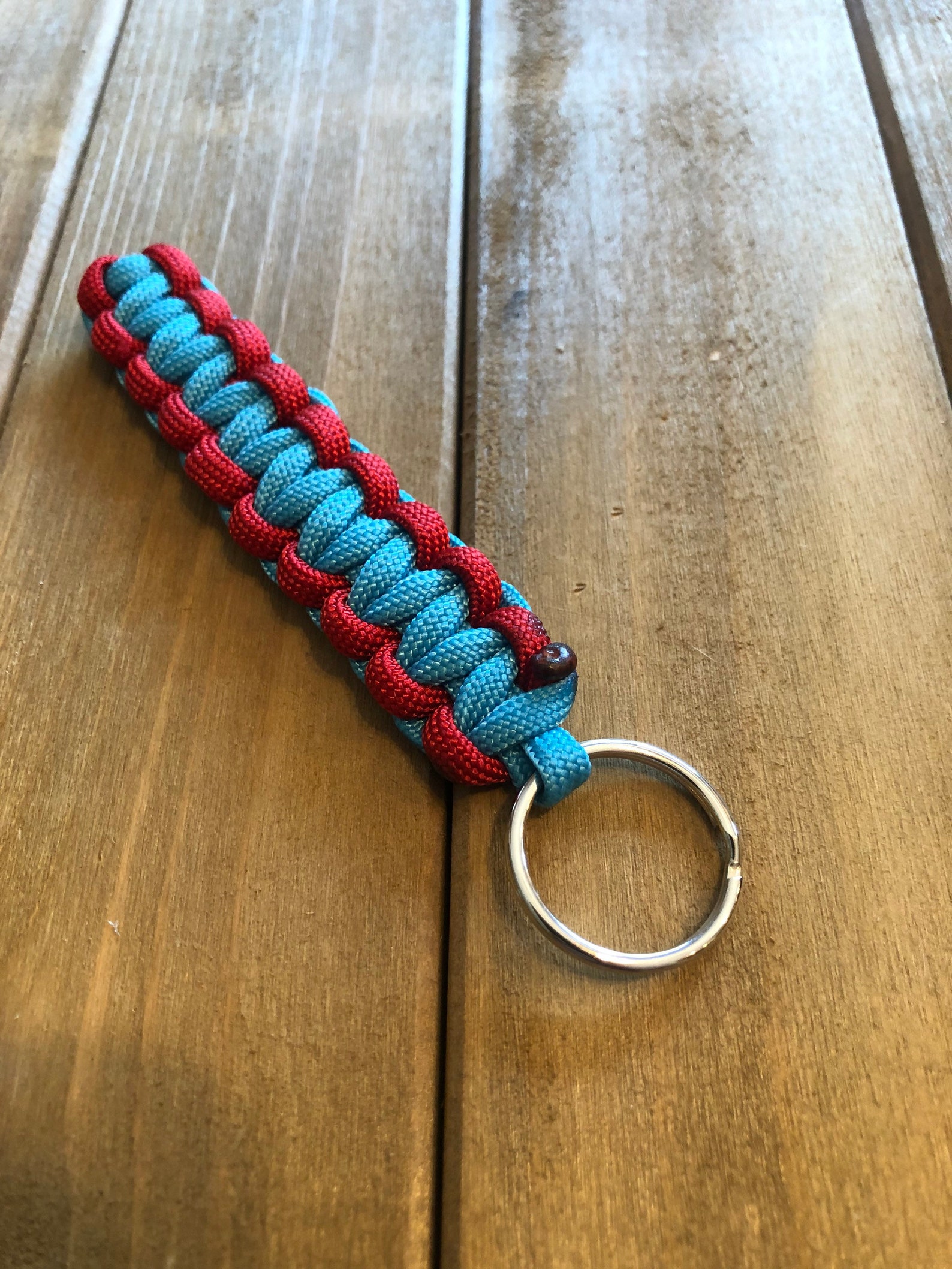 Paracord Keychain Key Fob Keychain Rope key chain Red and | Etsy