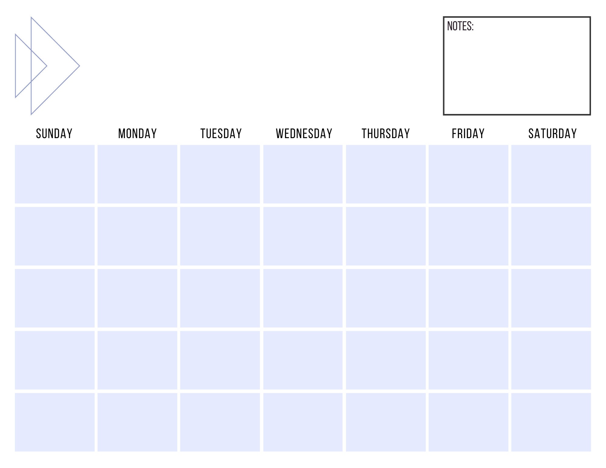 Blank Printable Calendar, Simple Calendar, Minimalist Calendar - Etsy