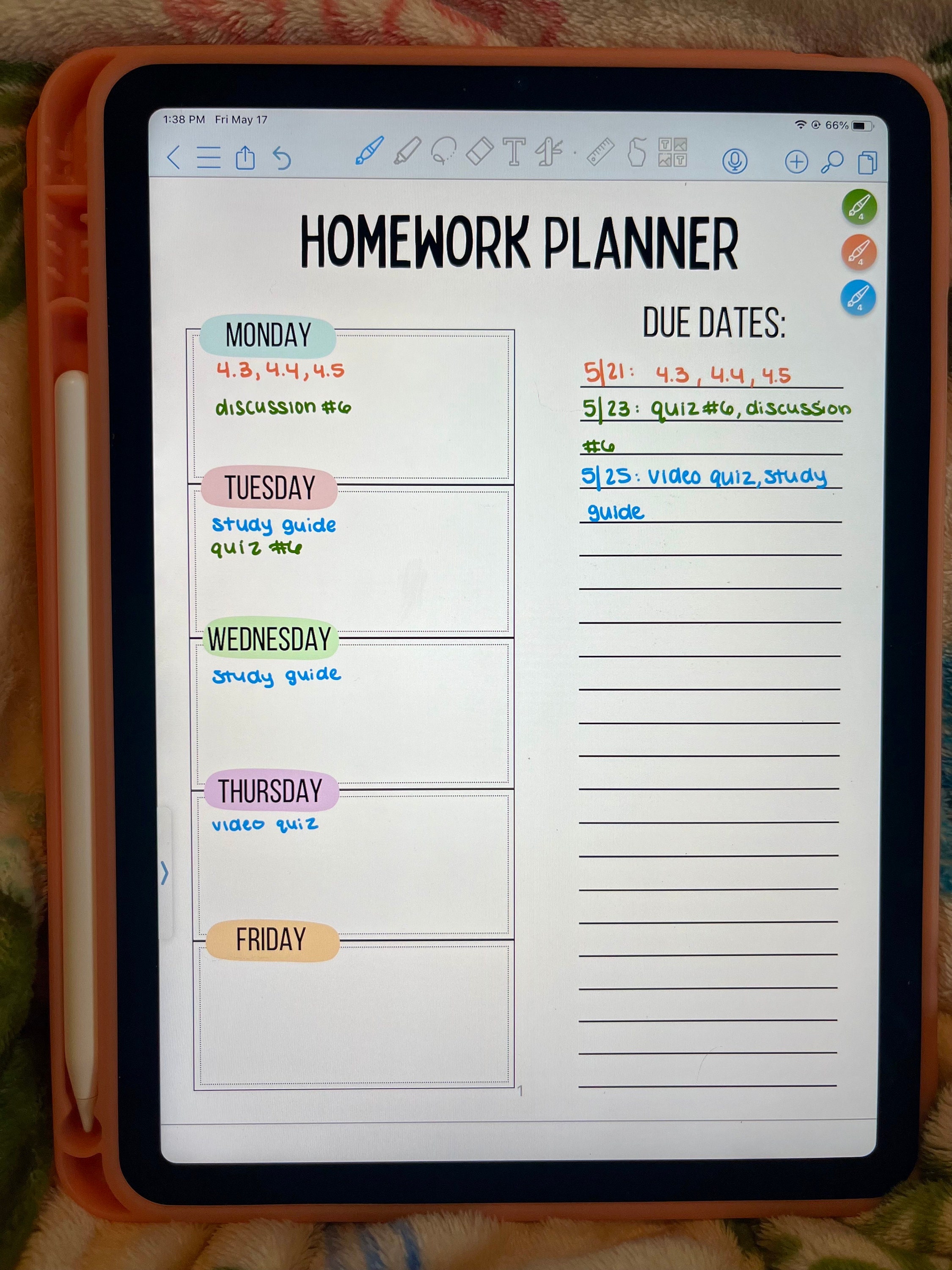 Weekly Homework Planner, School Planner - Etsy